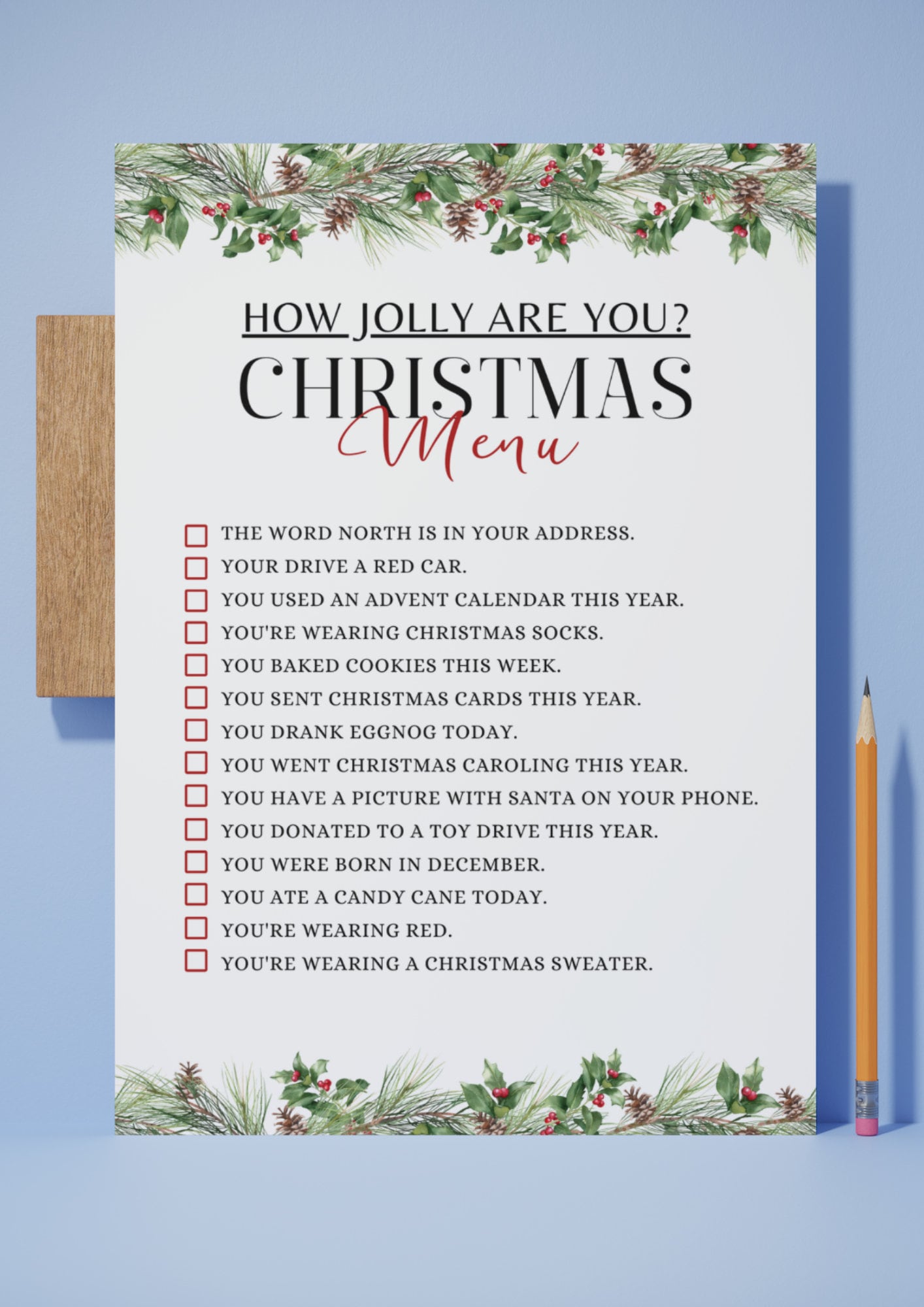 How Jolly Are You Christmas Game, Fun Printable Group Activity for ...