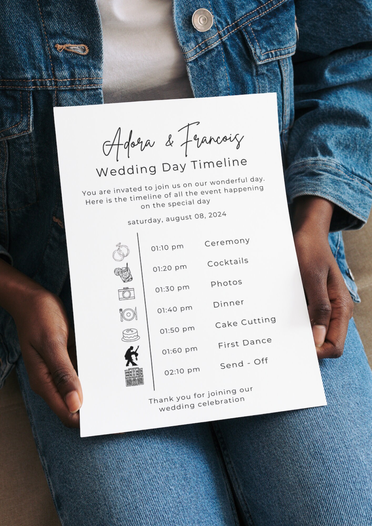Wedding Day Timeline Printable, Editable Wedding Timeline, Perfect for ...