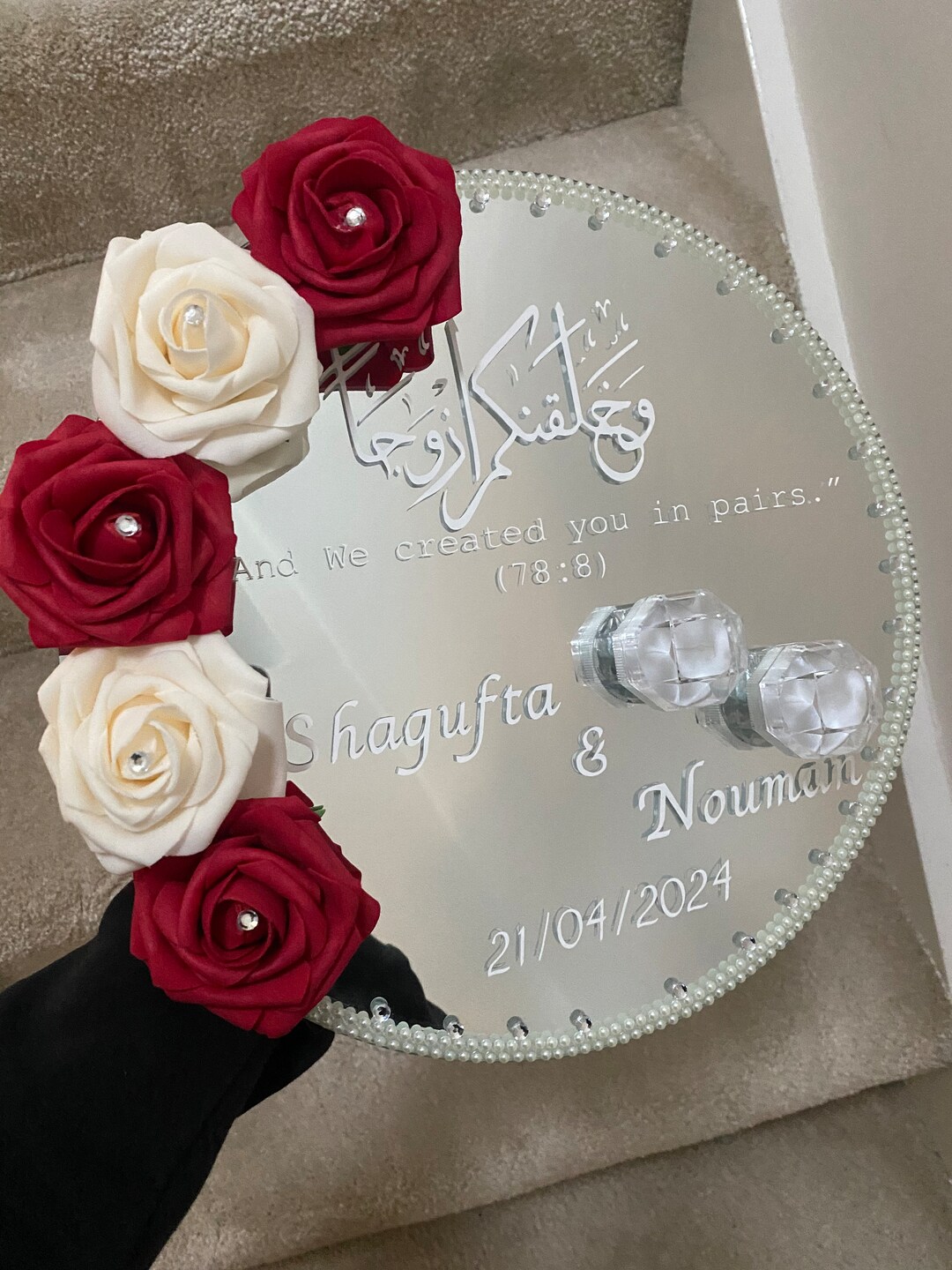 Personalised Nikkah Ring Tray/plate | Wedding Gift | Wedding Ring Plate ...