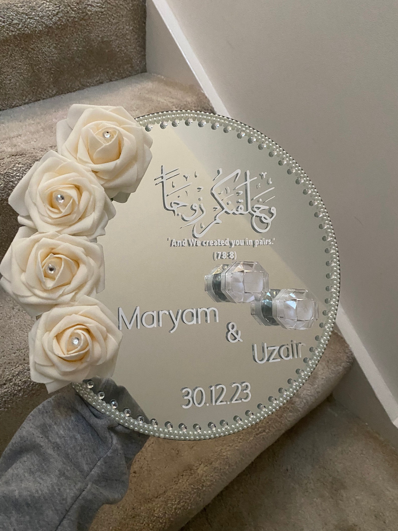 Personalised Nikkah Ring Tray/plate | Wedding Gift | Wedding Ring Plate ...