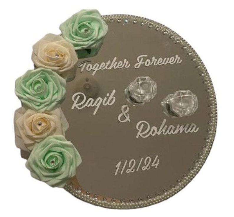 Personalised Nikkah Ring Tray/plate | Wedding Gift | Wedding Ring Plate ...