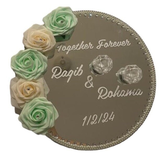 Personalised Nikkah Ring Tray/plate | Wedding Gift | Wedding Ring Plate ...
