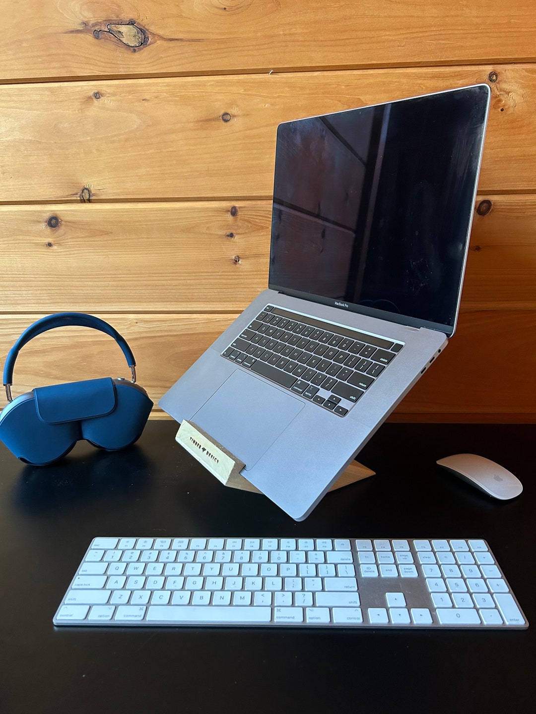 Wooden Laptop Riser Vertical MacBook Stand Desk Accessory - Etsy