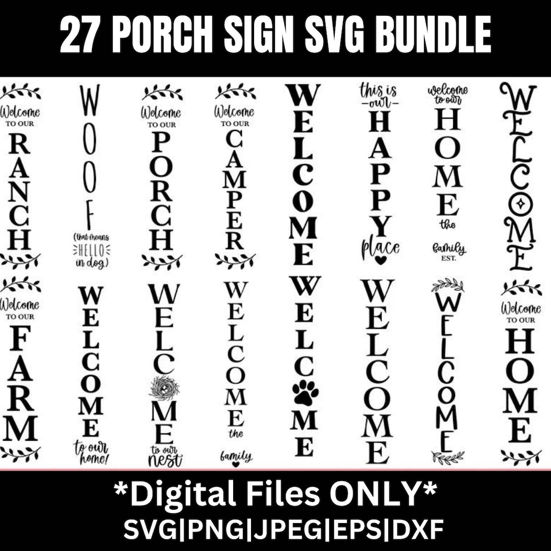 Porch Sign Svg Porch Sign Svg Bundle Welcome Svg Vertical - Etsy