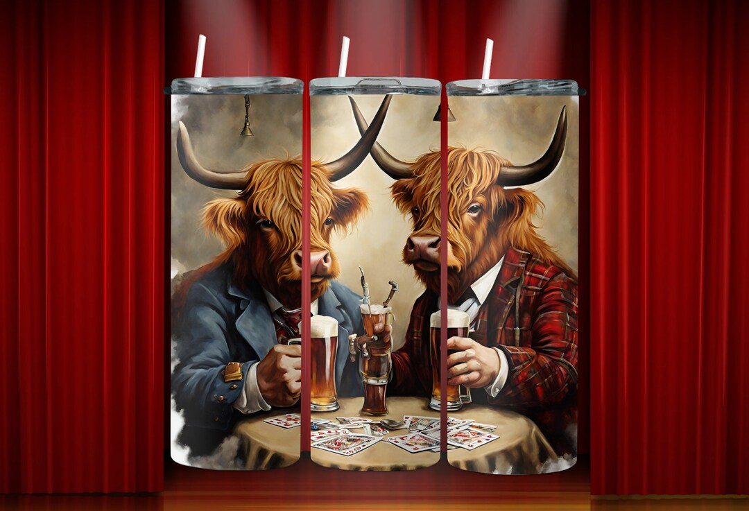 Highland Cow & Animal Old Time Poker Photo 20 Oz Tumblers - Etsy
