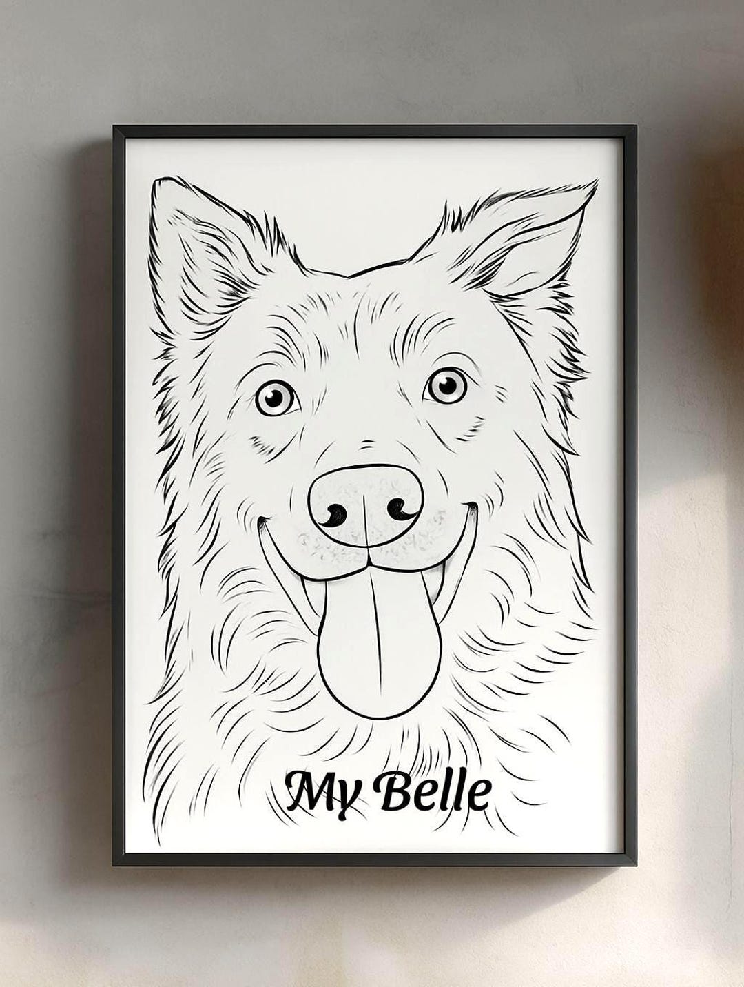 Custom Pet Coloring Page From Your Photo Digital Pet Portrait ...