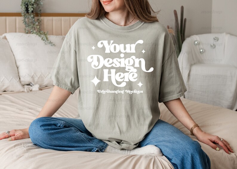 Comfort Colors 1717 Mockup Sandstone, Comfort Colors Mockup, Trendy ...