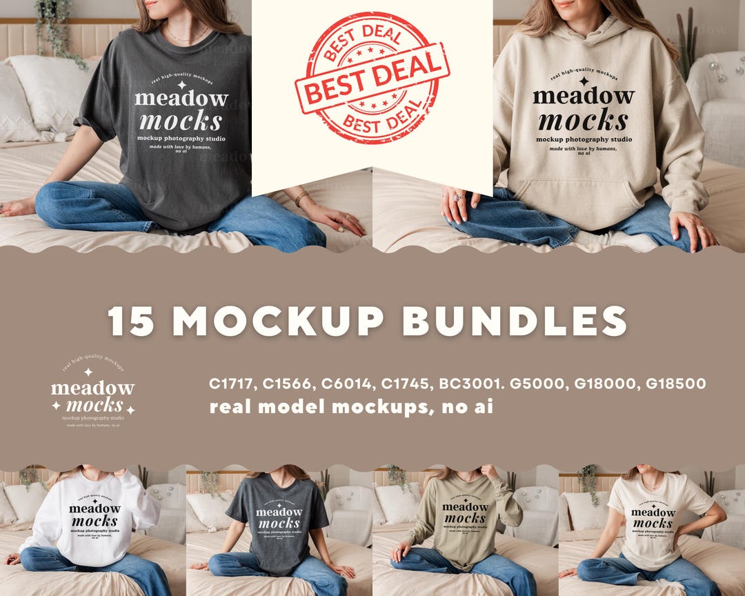 MEGA Mockup Bundle - 244 Mock Ups | Comfort Colors 1717 1745 6014 ...