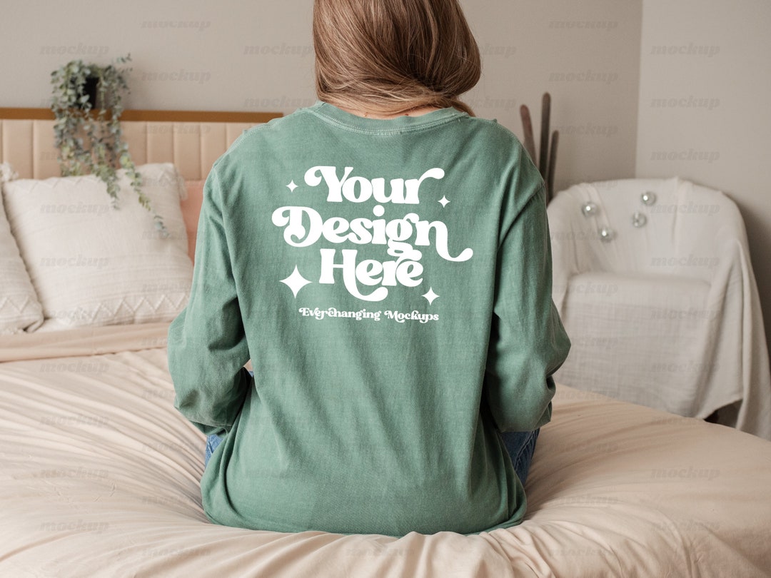 Comfort Colors 6014 Mockup Light Green, Comfort Colors Mockup, Long ...