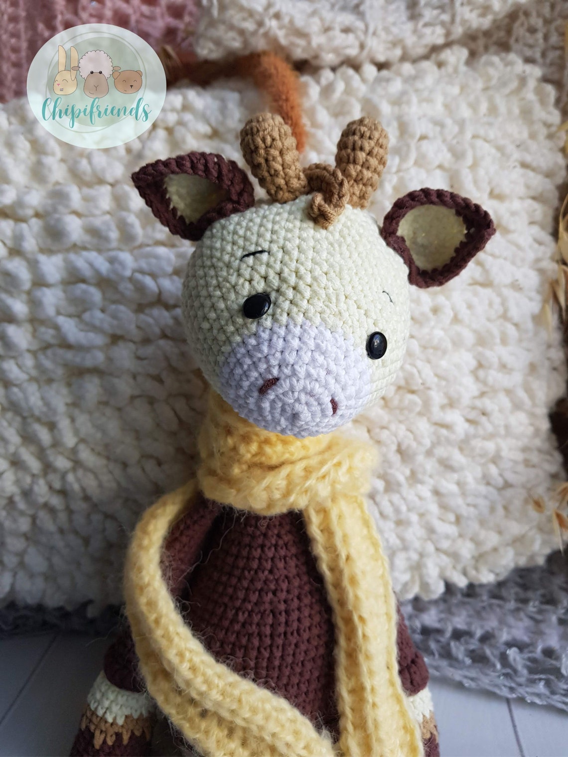 Crochet Pattern, Amigurumi Friendly Giraffe With Sweater, Joe the ...