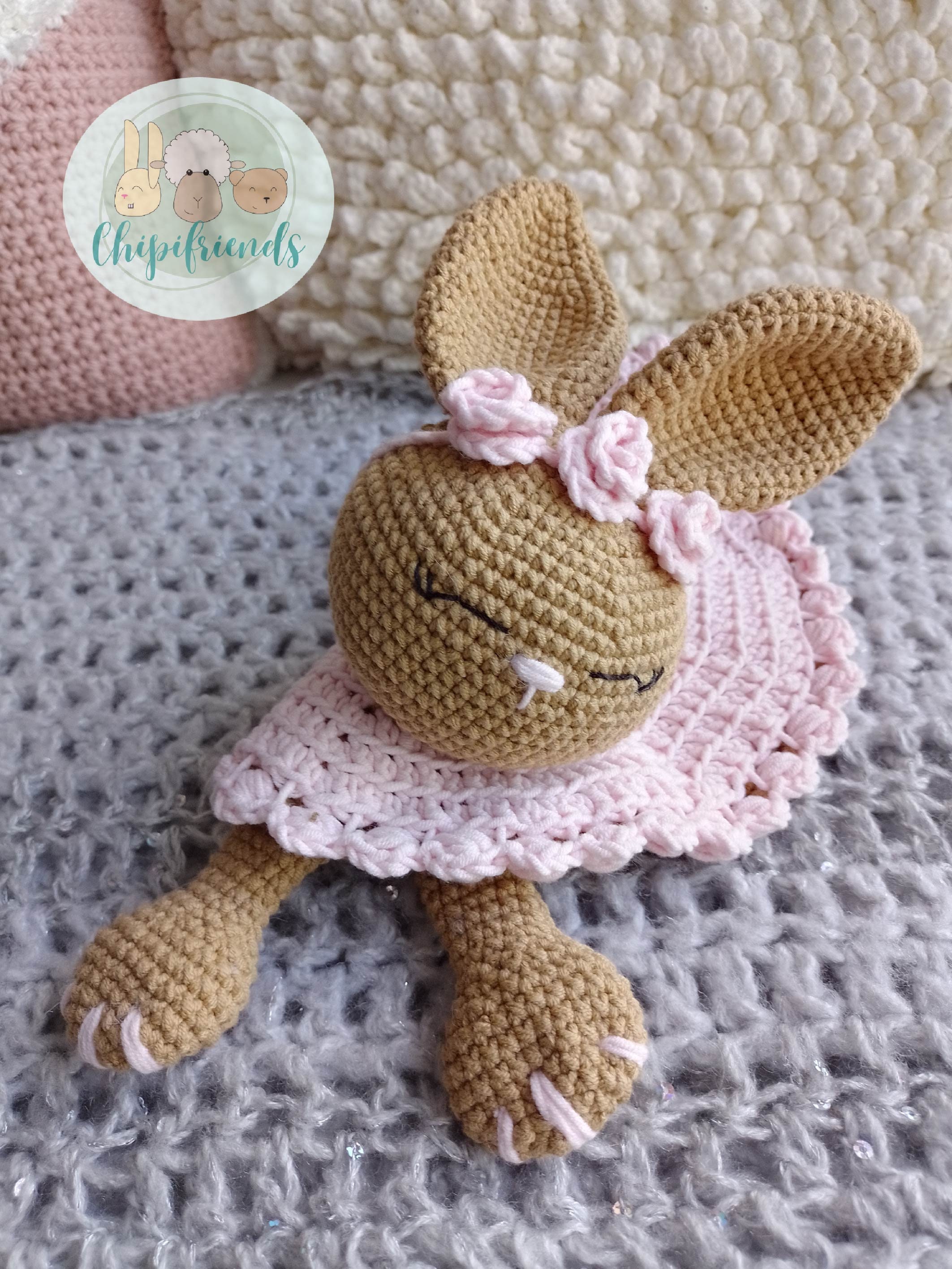 Crochet Pattern, Lovey Bunny Security Blanket, Comforter Blanket ...