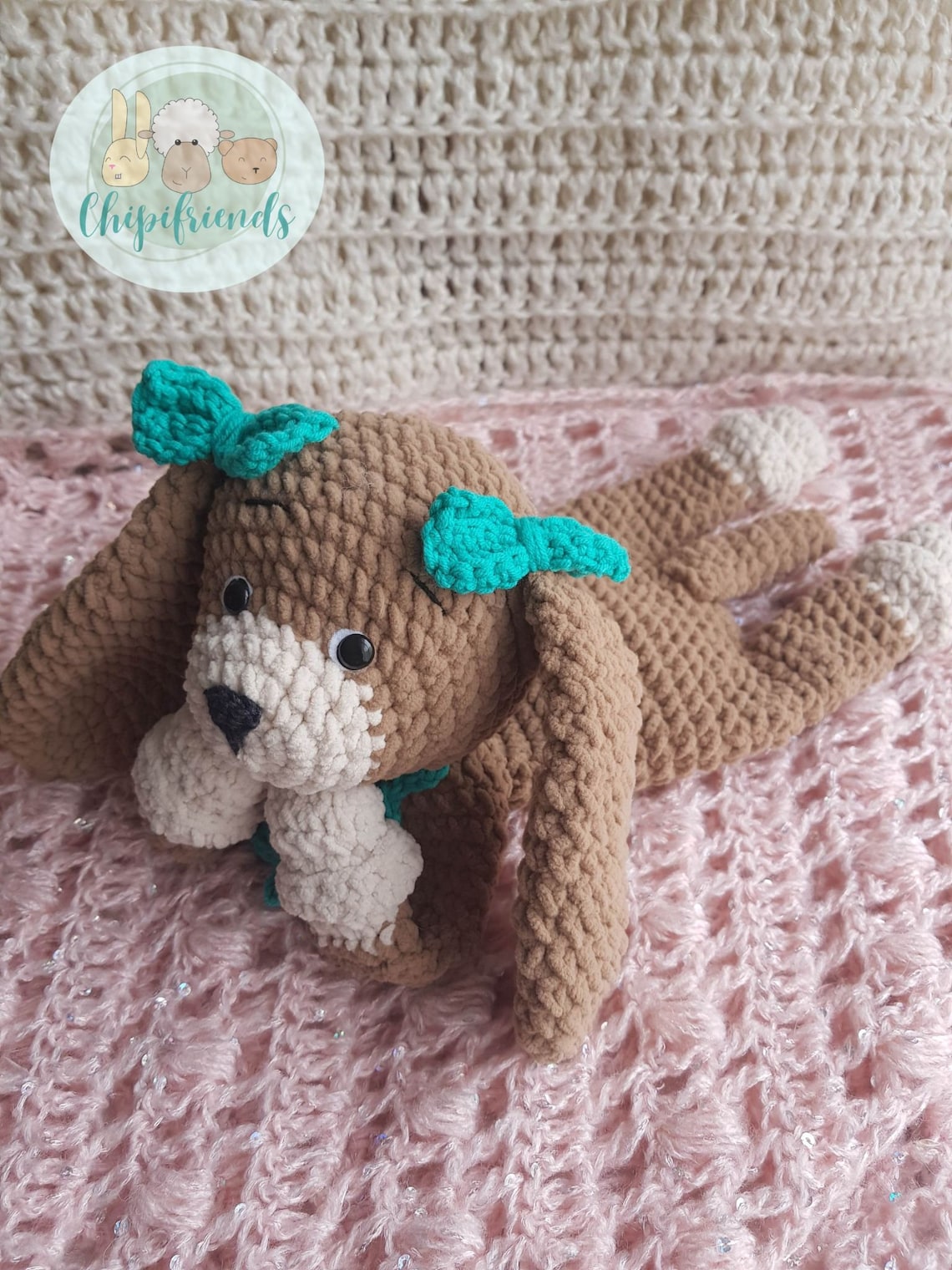 Crochet Pattern, Amigurumi Lovey Dog Snuggler, Cute Crochet Dog Pattern ...