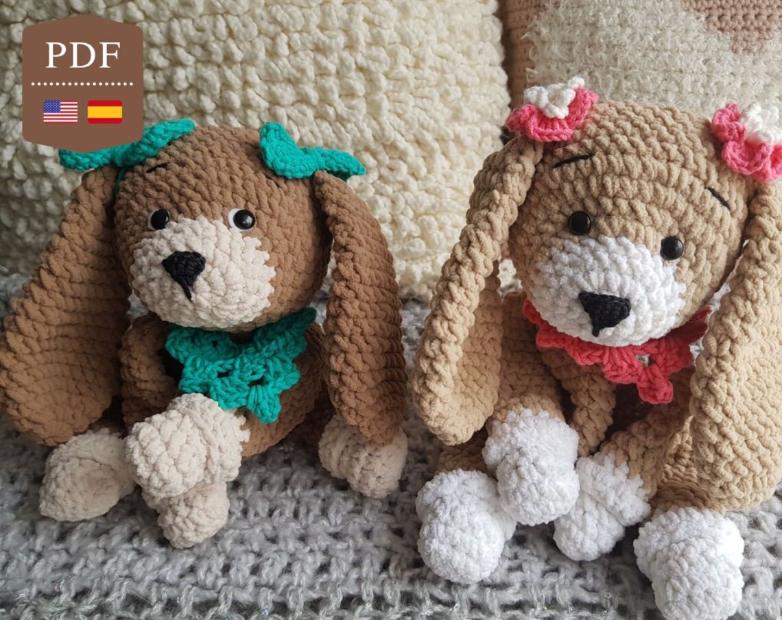 Crochet Pattern, Amigurumi Lovey Dog Snuggler, Cute Crochet Dog Pattern ...