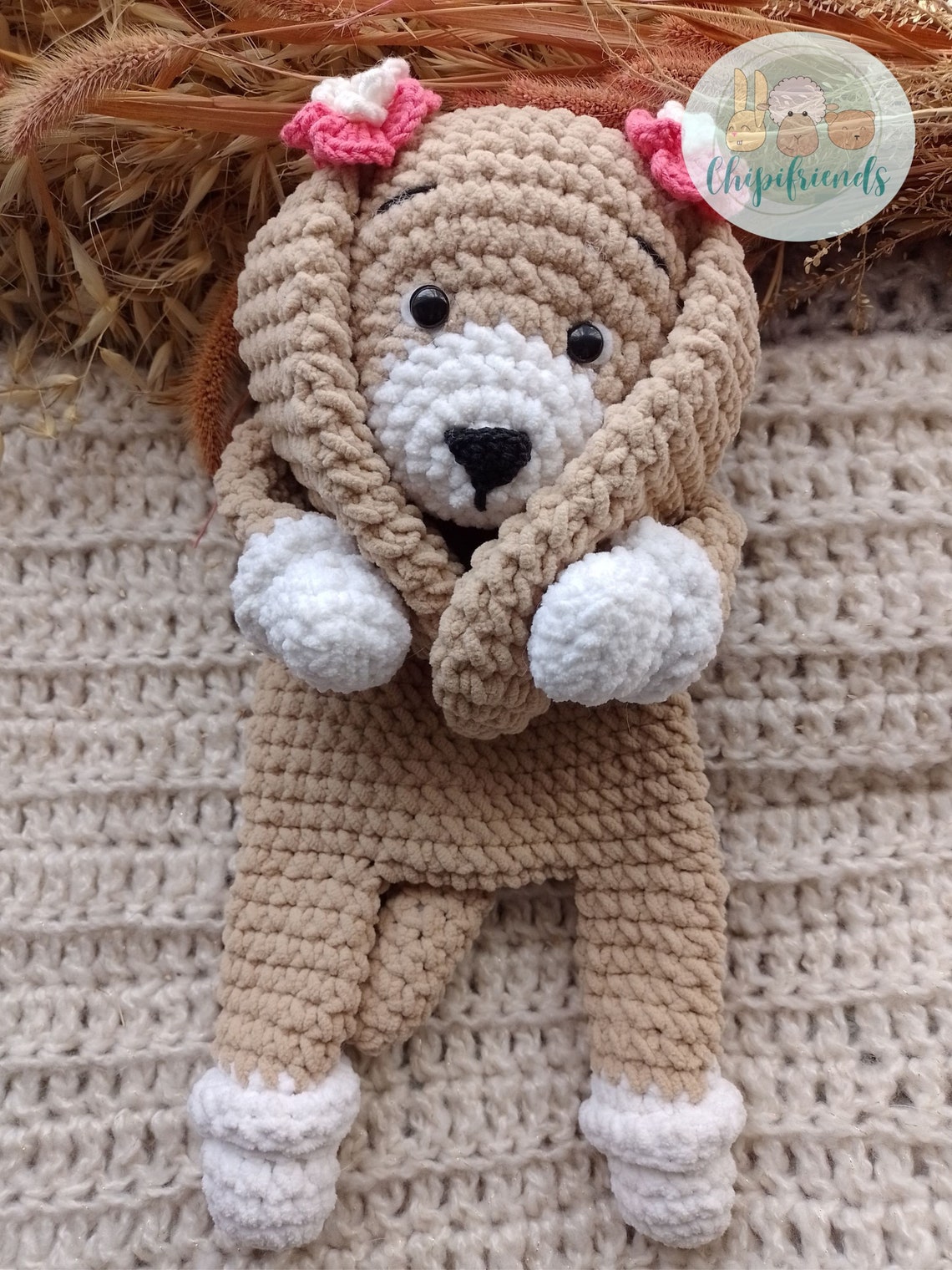 Crochet Pattern, Amigurumi Lovey Dog Snuggler, Cute Crochet Dog Pattern ...