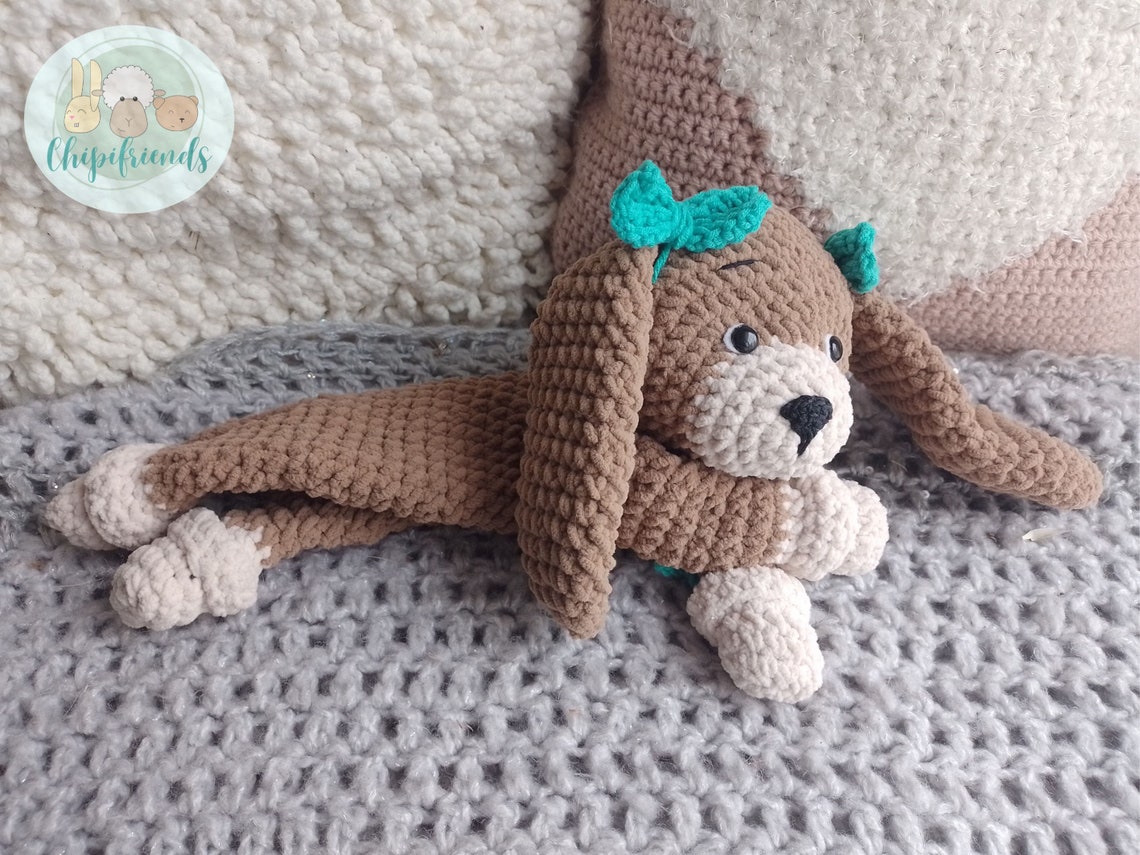 Crochet Pattern, Amigurumi Lovey Dog Snuggler, Cute Crochet Dog Pattern ...
