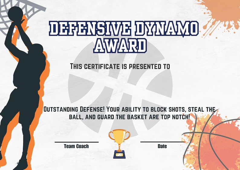 Printable Basketball Certificate Download Editable Basketball ...