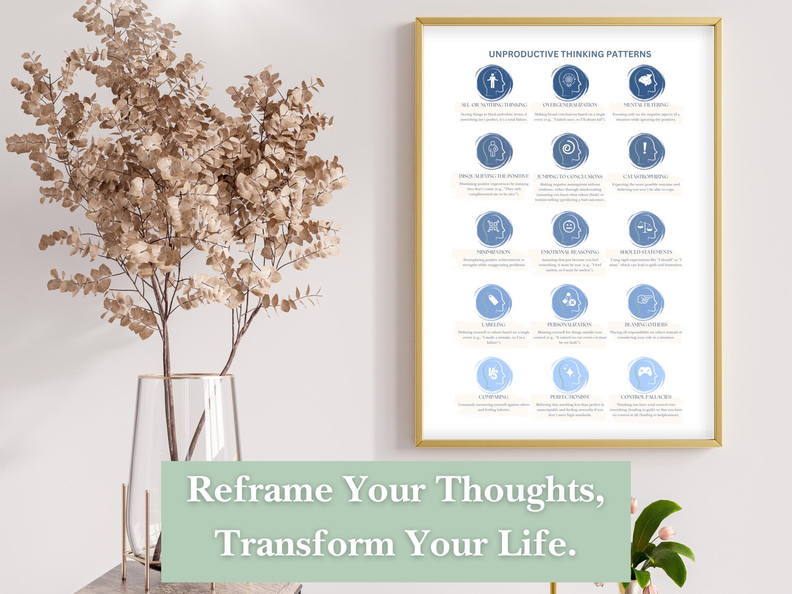 Cognitive Behavioral Therapy (CBT) Printable Automatic Negative ...