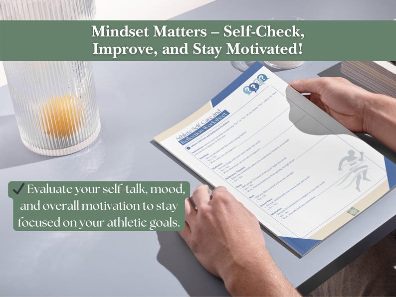 Sports Psychology Worksheet for Athletes Self Care Reflection Journal ...