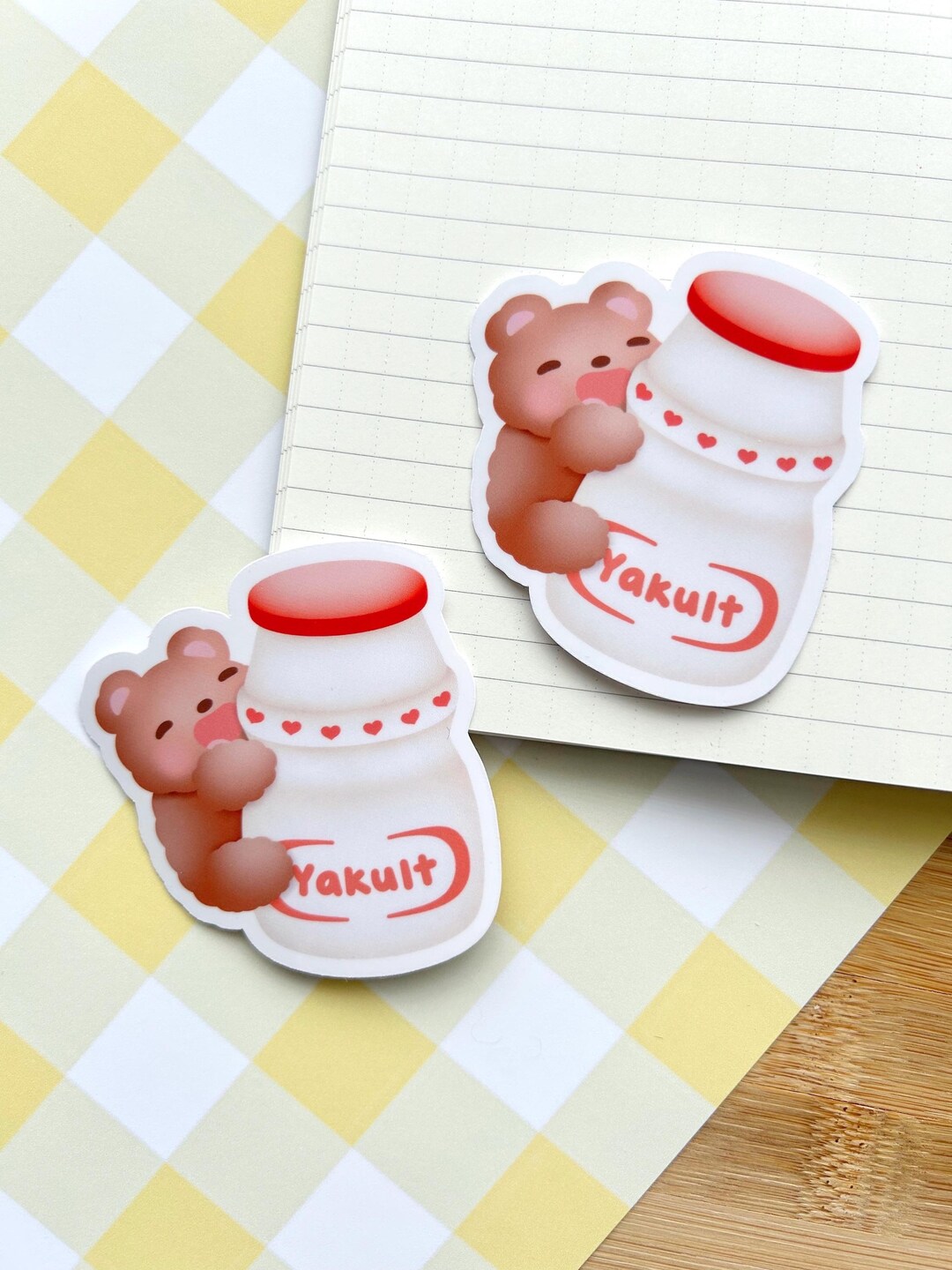 Yakult Probiotic Drink Bear Sticker | Handmade | Die-cut | Glossy ...