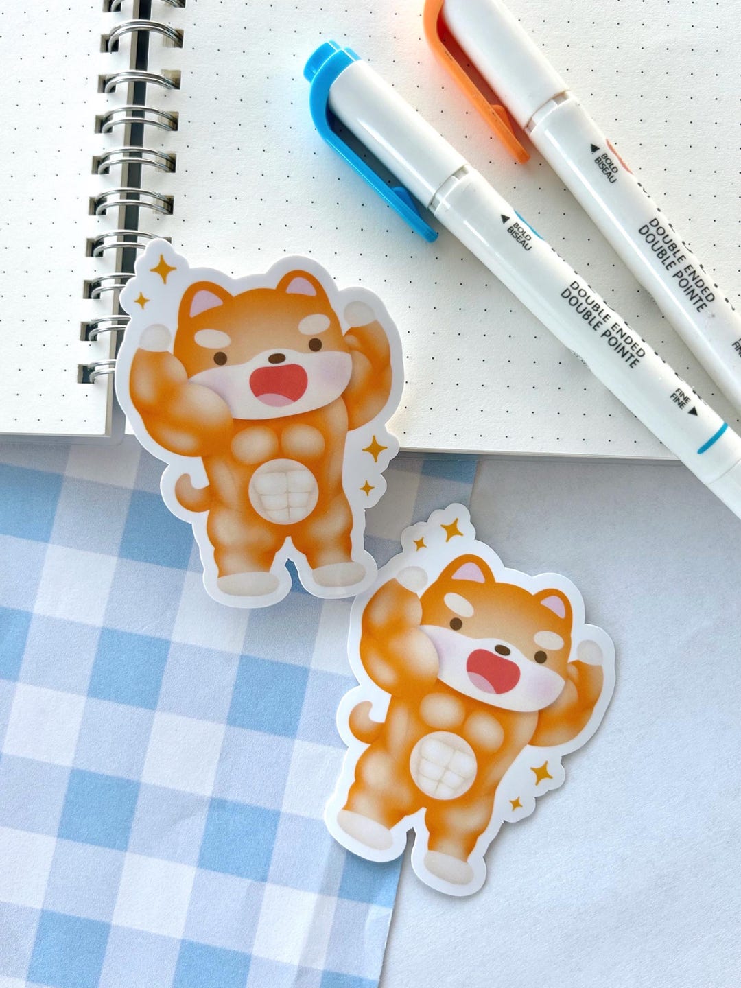 Strong Muscle Shibe Sticker | Handmade | Die-cut | Vinyl | Glossy ...