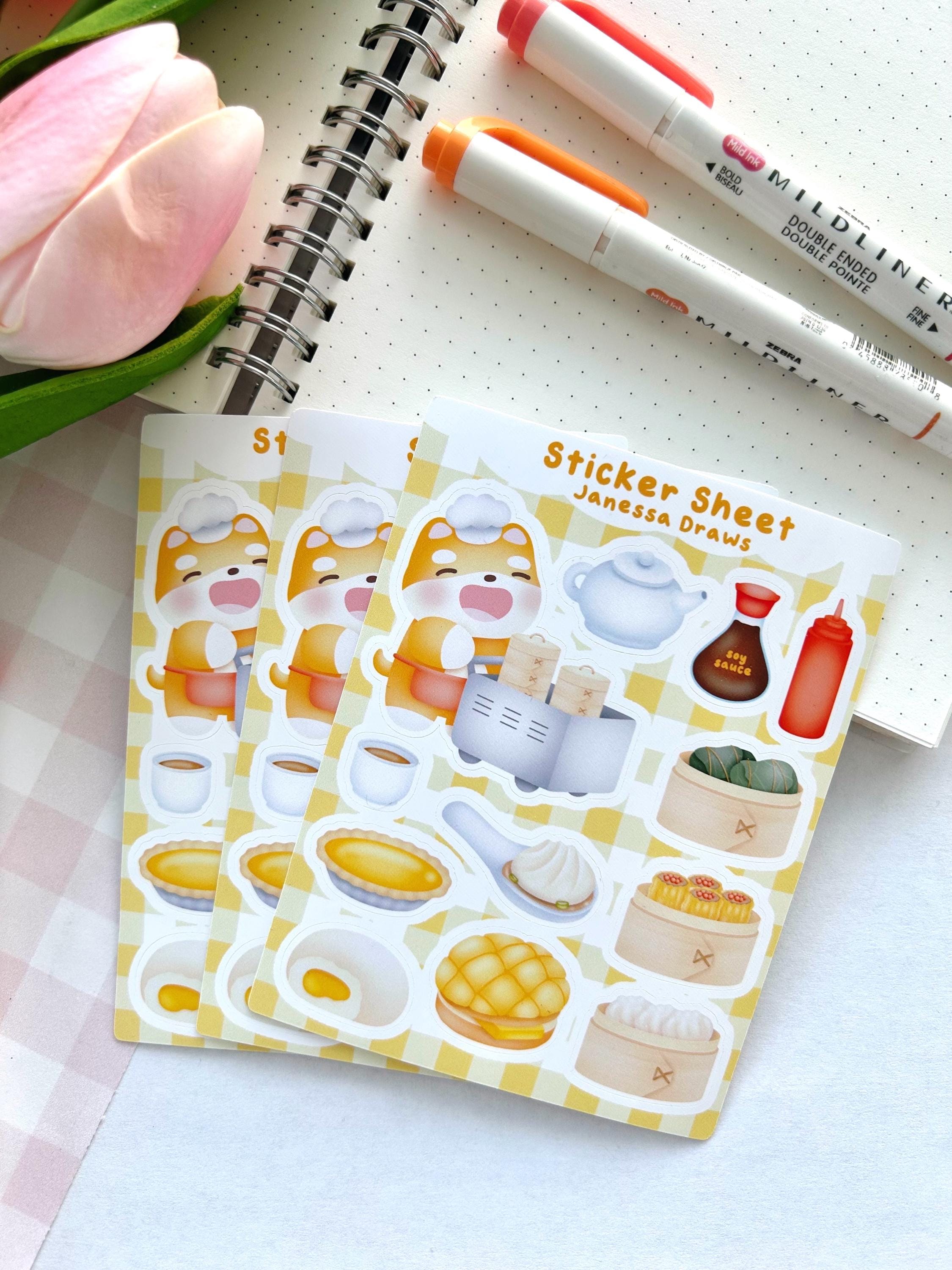Dim Sum Sticker Sheet | Handmade | | Matte | Vinyl | Kawaii ...