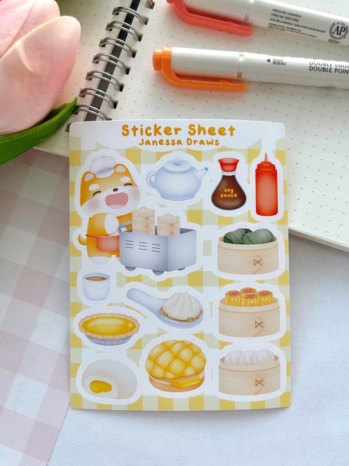 Dim Sum Sticker Sheet | Handmade | | Matte | Vinyl | Kawaii ...