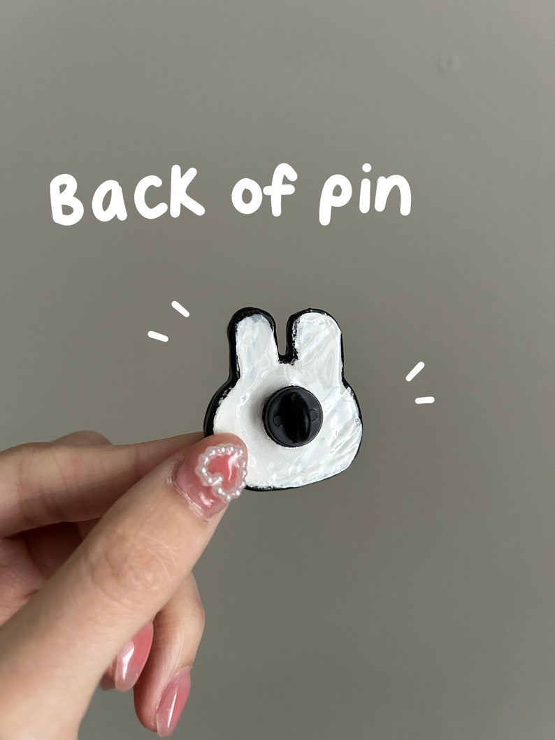 Cute Handmade Bunny Clay Pins Polymer Clay Hand Sculpted Hand Painted ...