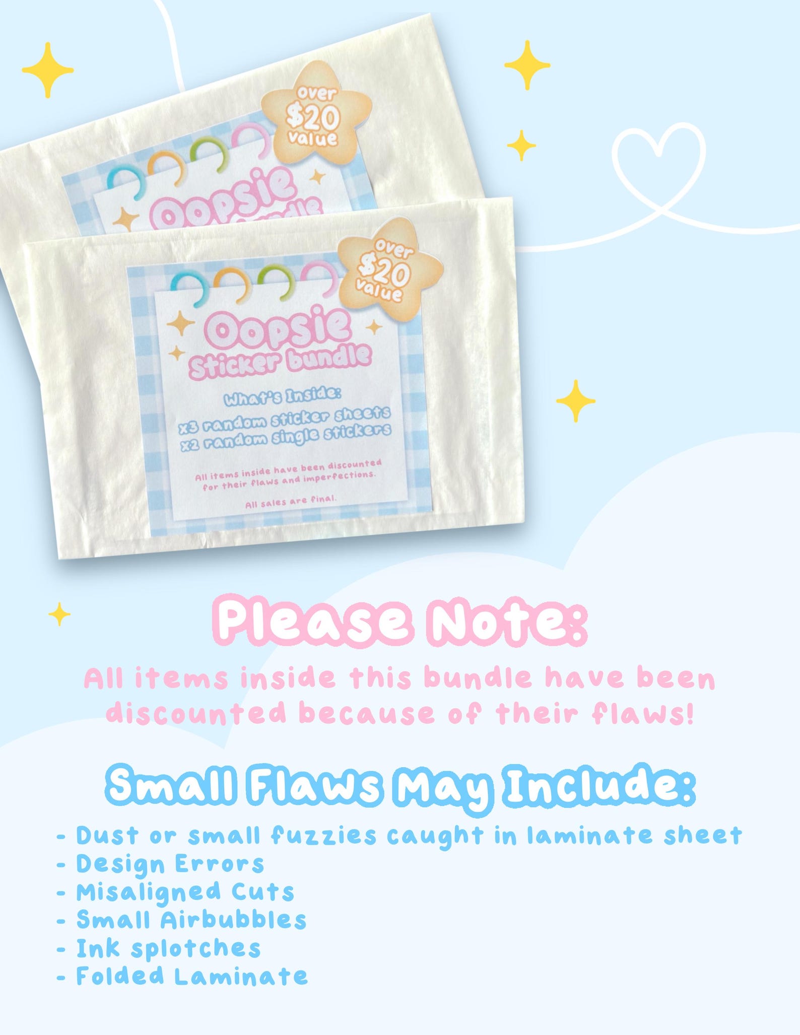 Oopsie Sticker Bundle | B-grade | Grab Bag | Stationery | Mystery Pack | Sticker Pack | Value ...