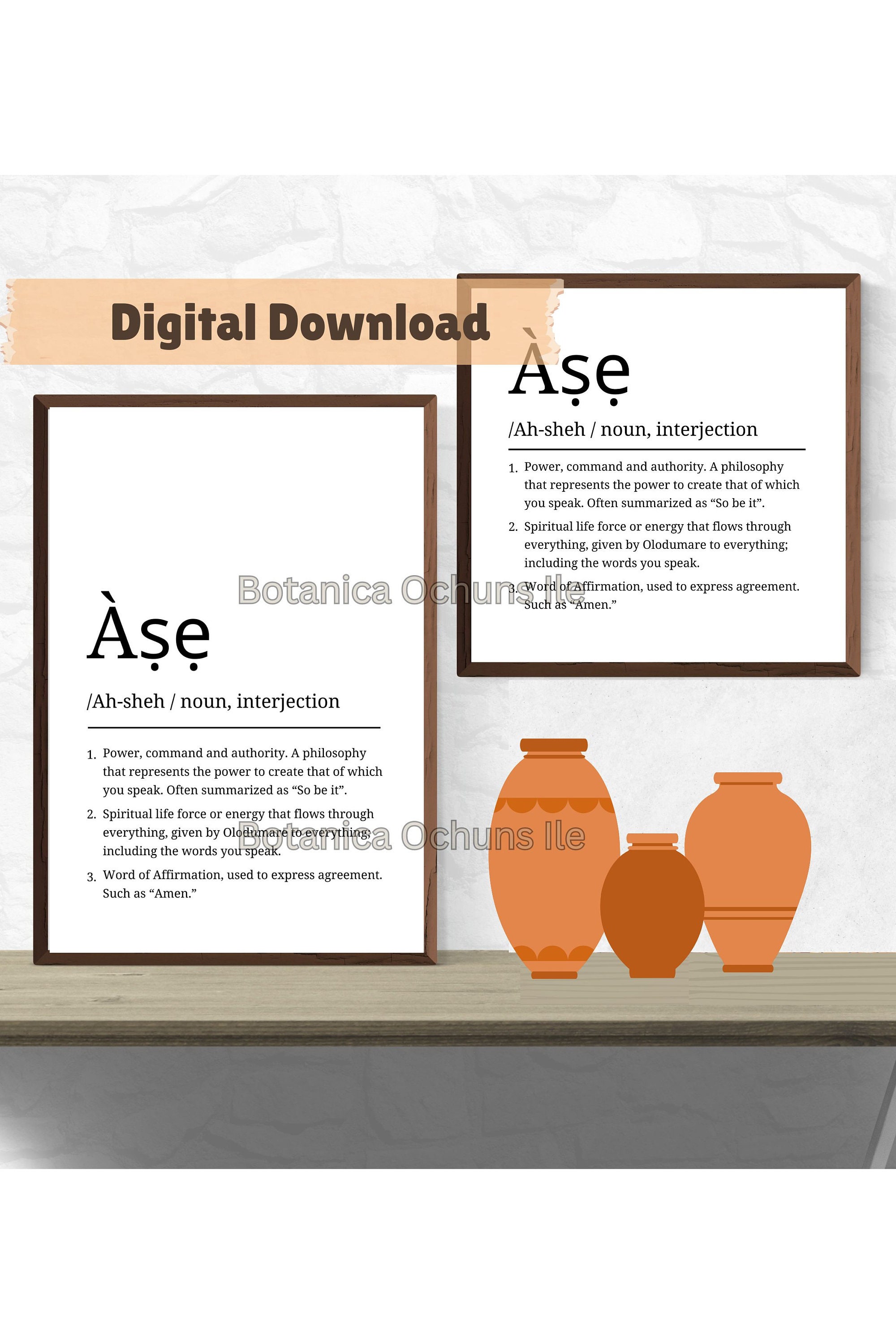 Ase Definition, African Yoruba Word, English Meaning, Wall Art, Digital ...