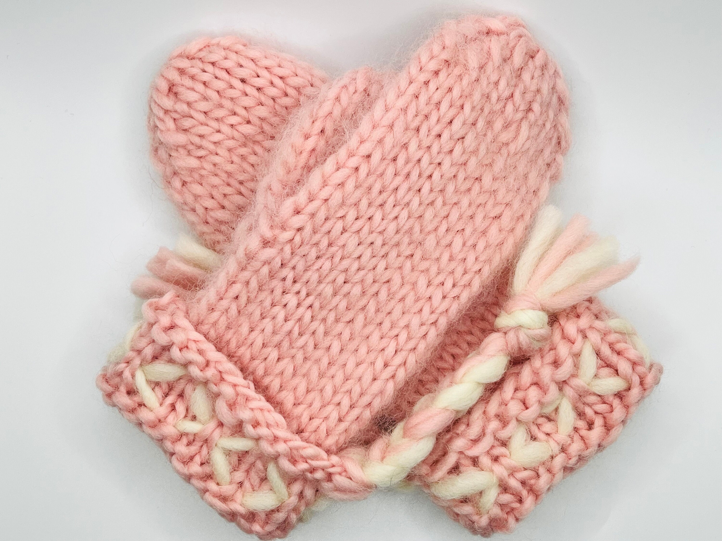 Little Girl Pink Mittens - Hand-knit Scandinavian Mittens for Girls - Etsy