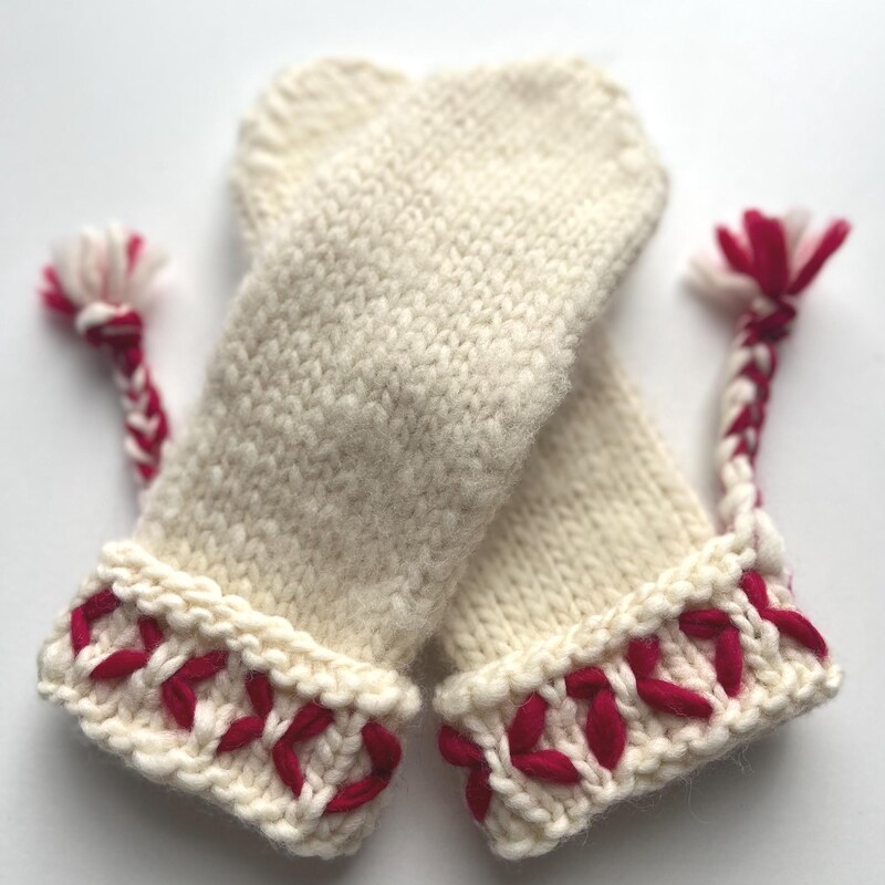 Nordic Mittens Red Womens - Etsy