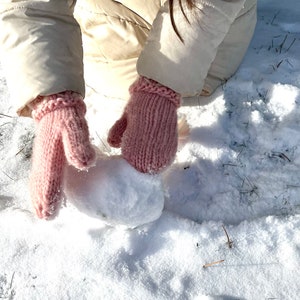 Little Girl Pink Mittens - Hand-knit Scandinavian Mittens for Girls - Etsy