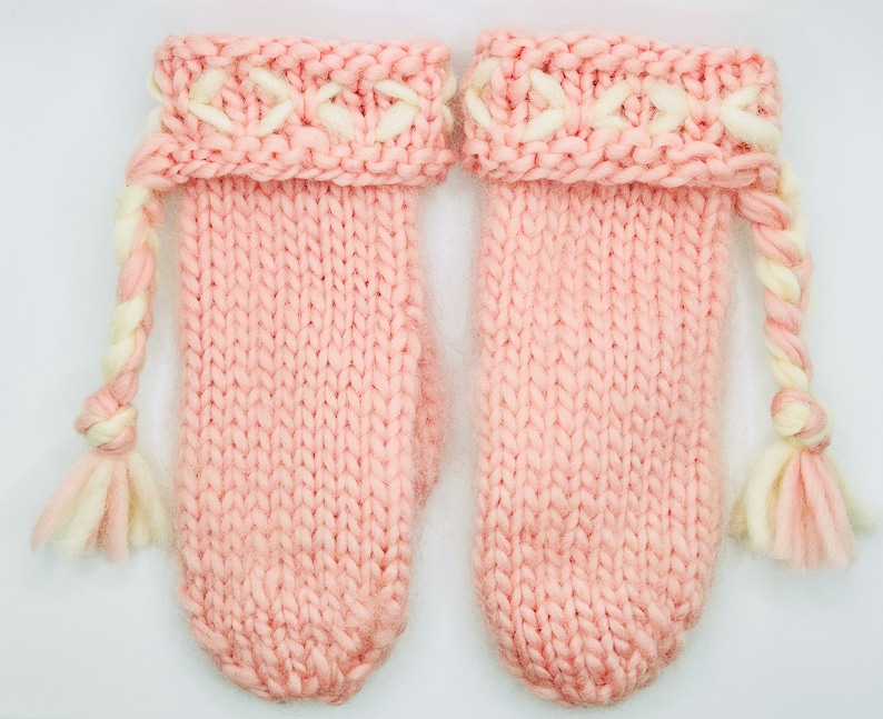 Little Girl Pink Mittens - Hand-knit Scandinavian Mittens for Girls - Etsy