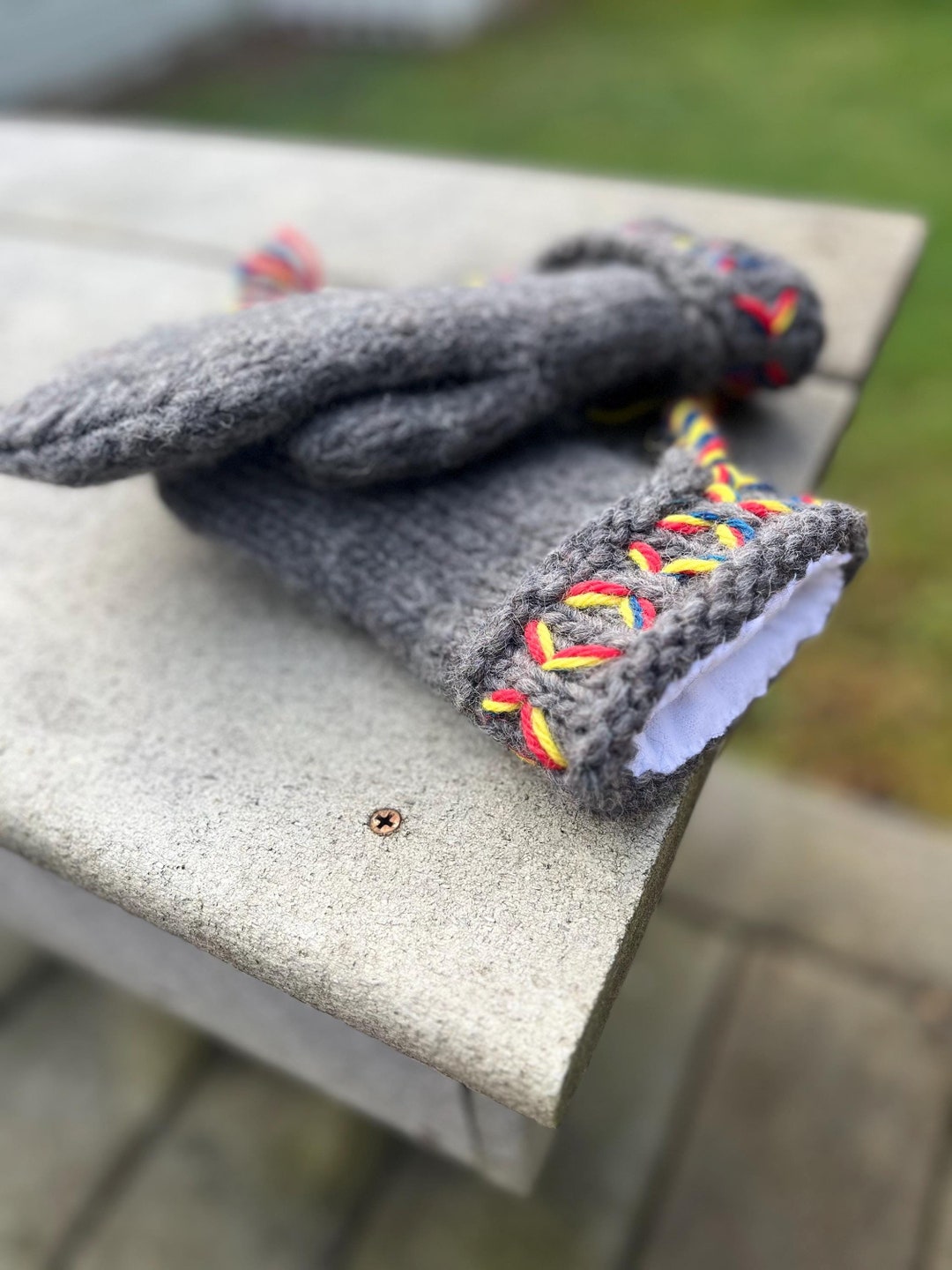 Scandinavian Mittens Grey, Mens Knitted Mittens, Hand Knit Mittens With ...