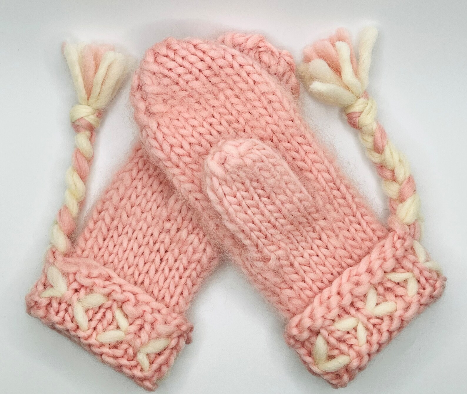 Little Girl Pink Mittens - Hand-knit Scandinavian Mittens for Girls - Etsy