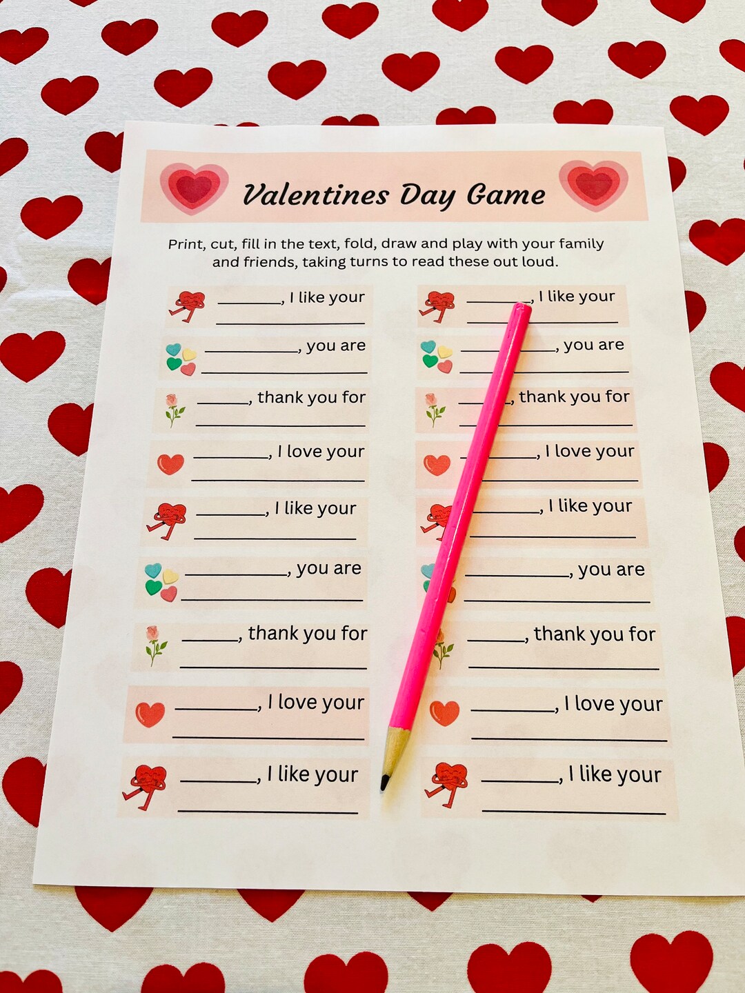 Valentines Day Game Instant Download - Etsy