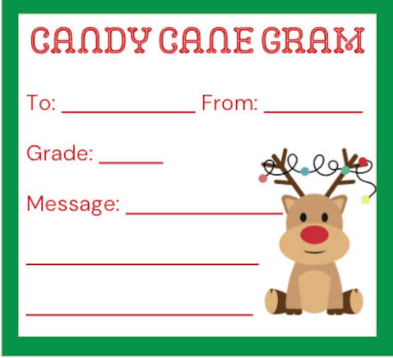 Candy Cane Grams - Digital Printable - Etsy