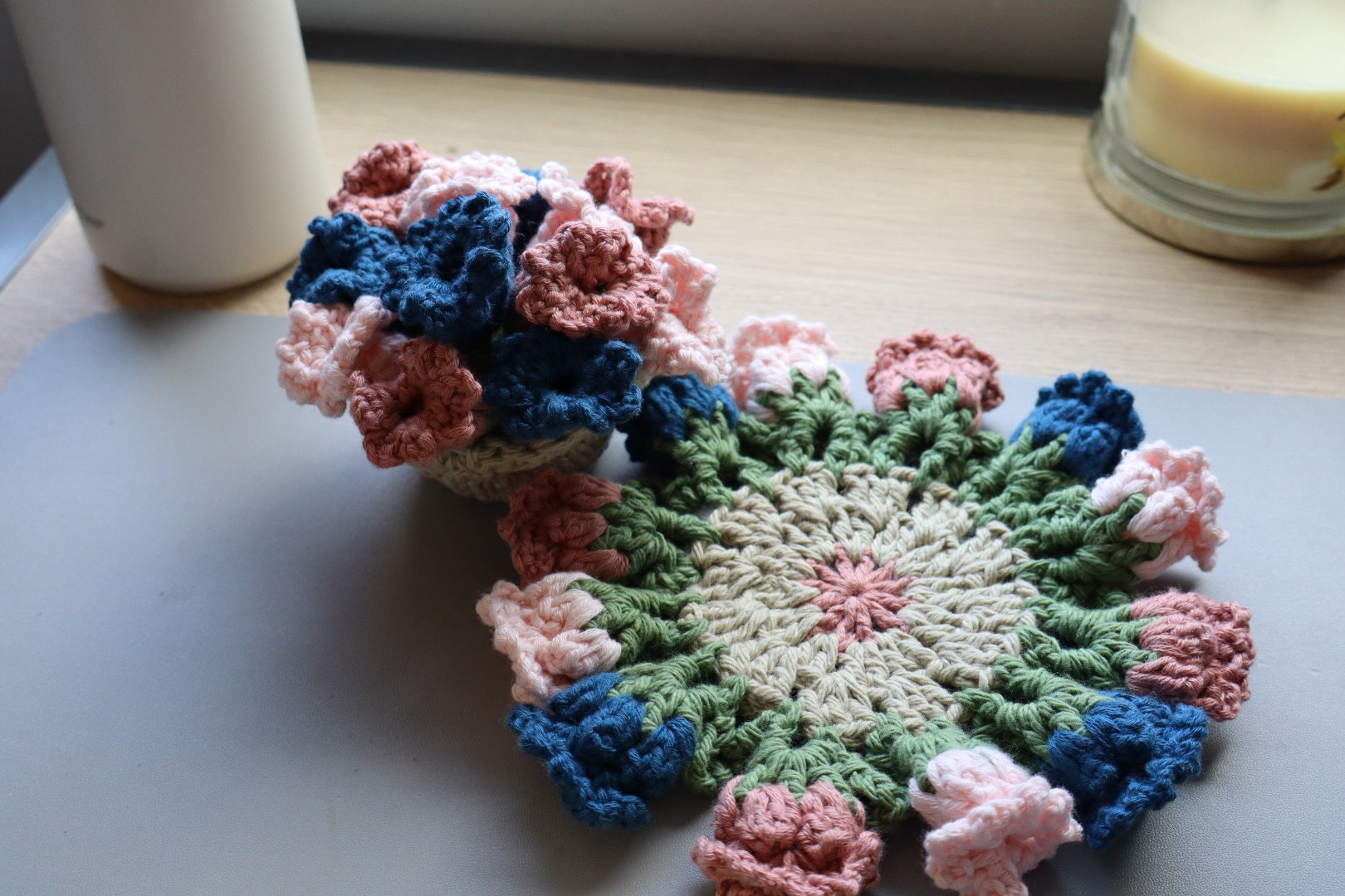 Flower Pot Coaster Crochet Medium Size - Etsy