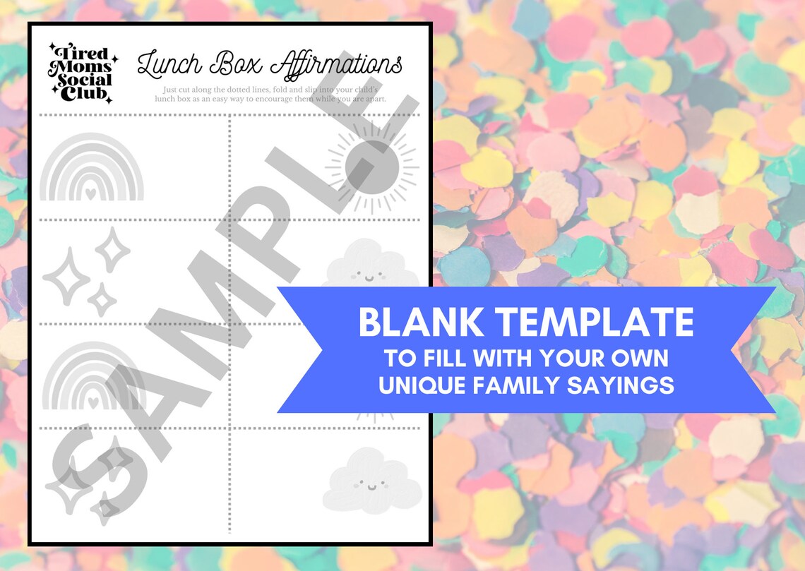 Printable Lunch Box Affirmation Notes for Kids | PDF + PNG | Black and ...