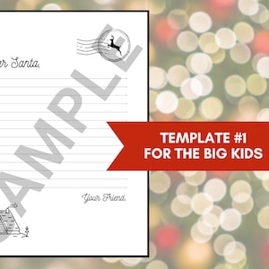 Printable Letters to Santa Template | PDF + PNG | Black and White ...