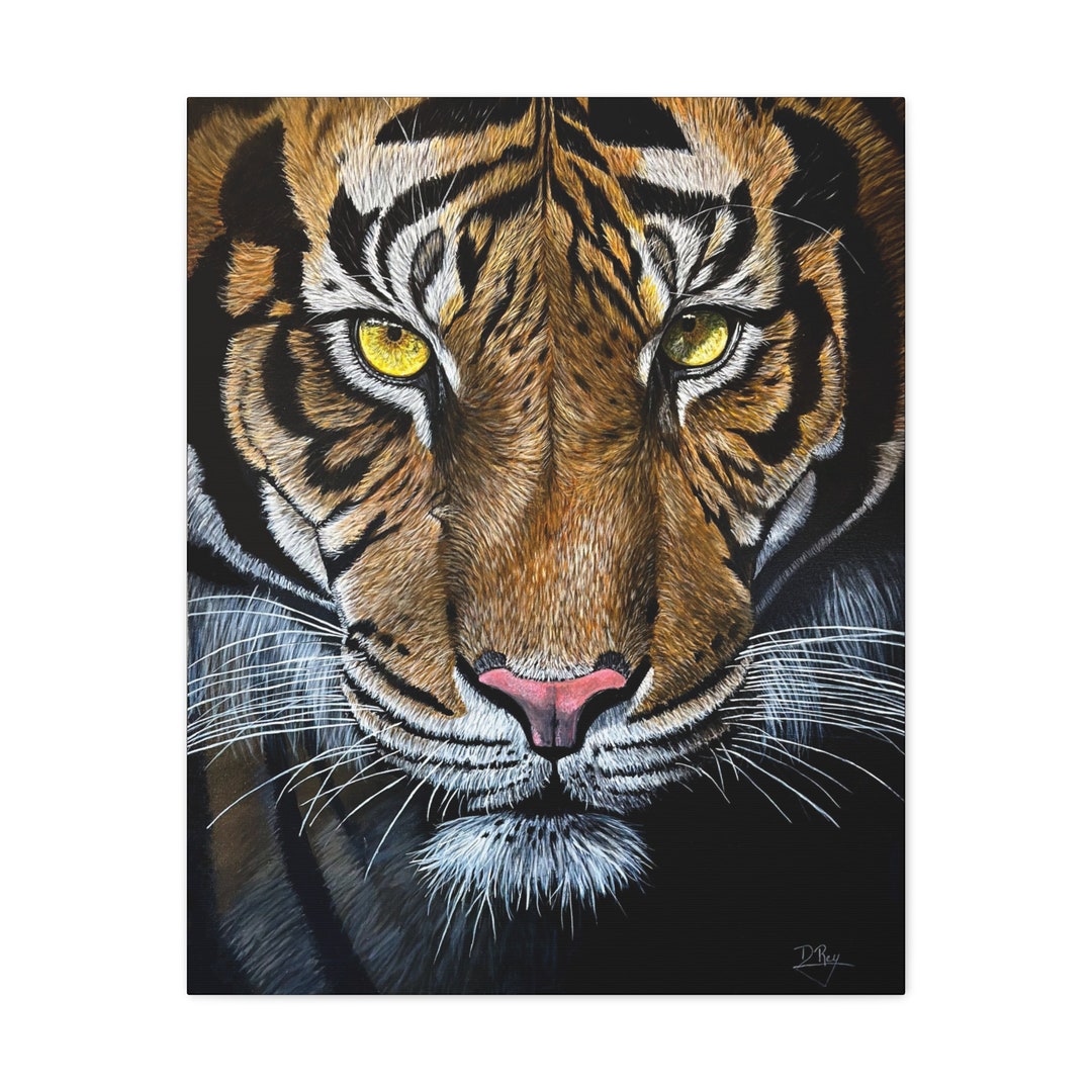 Tiger Canvas Art Print New Home Gift Paintng Wildlife Decorer Living ...