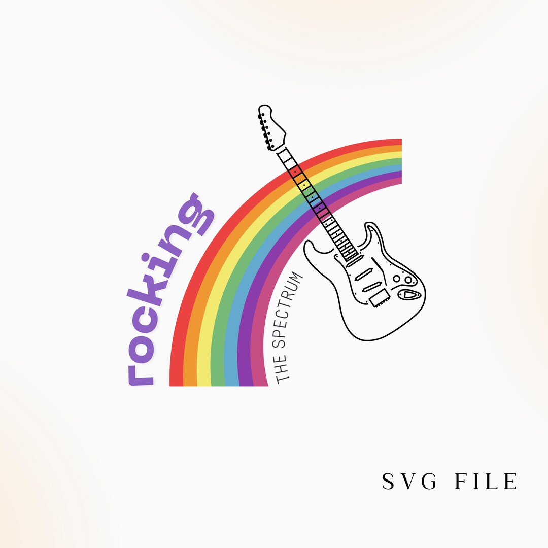 Rocking the Spectrum SVG – Autism Awareness Guitar Design, Digital ...