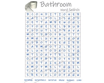 Bathroom Word Search - Etsy