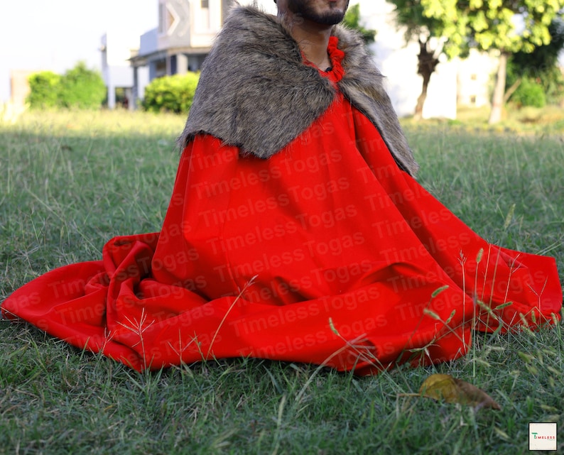 Wizard Viking Ranger Cape Cloak, Medieval Renaissance Fur Cloak, Ren ...