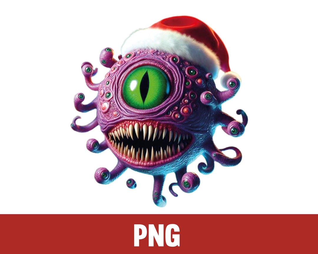 Christmas Beholder With Santa Hat Png, Dungeons and Dragons PNG ...