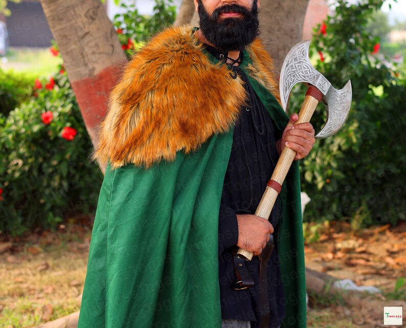 Medieval Wizard Ranger Cloak Viking Winter Fur Cape Cloak - Etsy