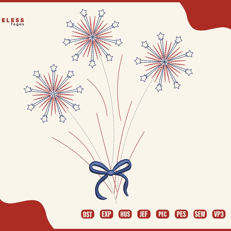 Firework Embroidery - Etsy
