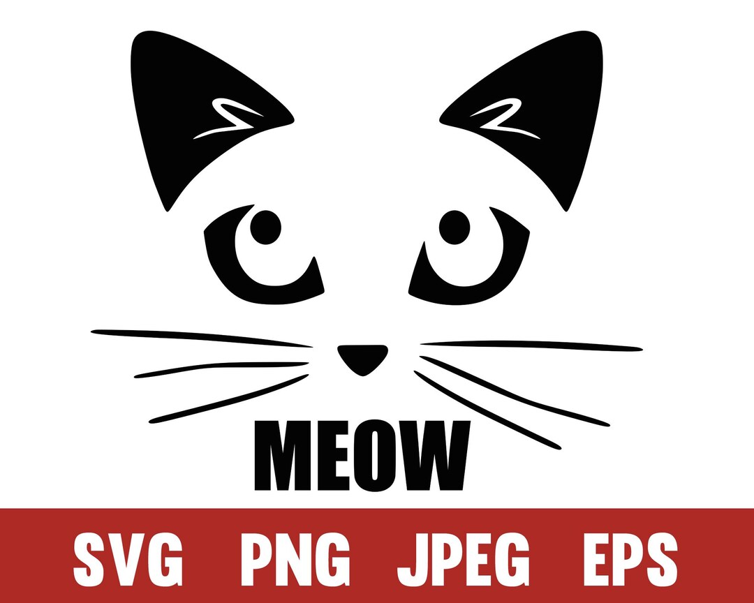 Funny Cat SVG, Meow Cut File, Decal Idea, Kitten Tail Clipart, Rescue ...