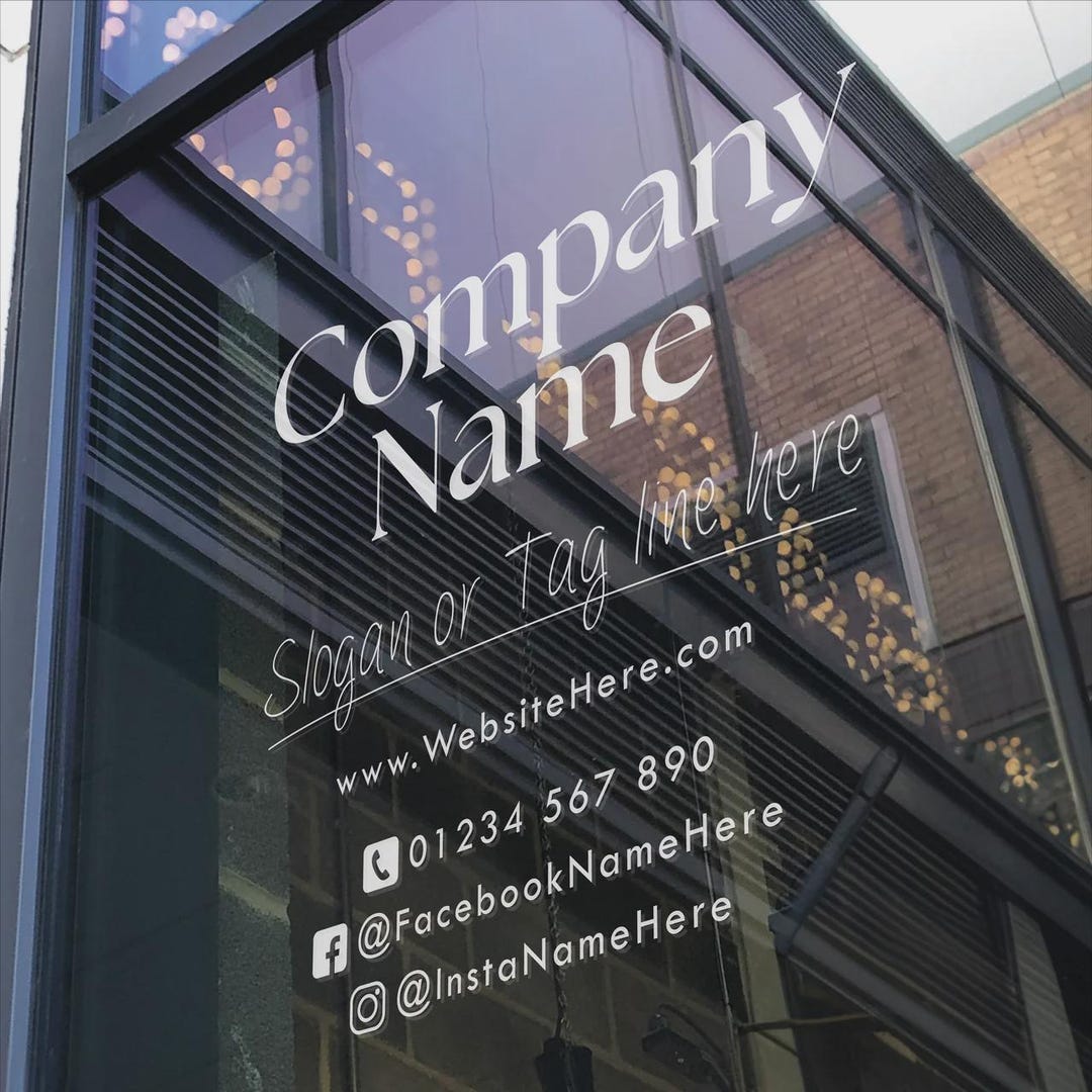 Custom Business Vinyl Decal / Car Window/ Business Name - Etsy