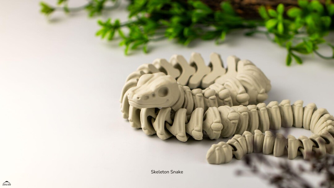 3D Printed Skeleton Snake: Desk Toy, Kawaii Decoration - Etsy